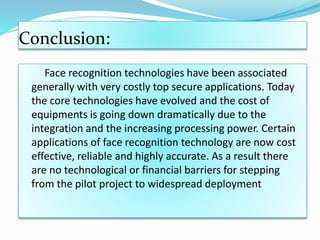 Face Recognition Technology | PPTX | Technology &amp; Computing