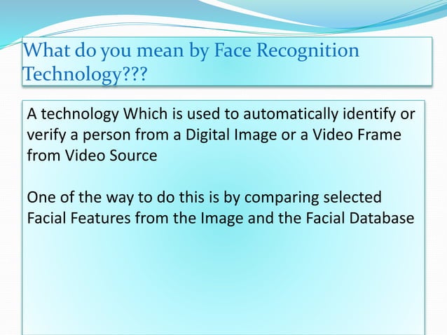 Face Recognition Technology | PPTX | Technology & Computing