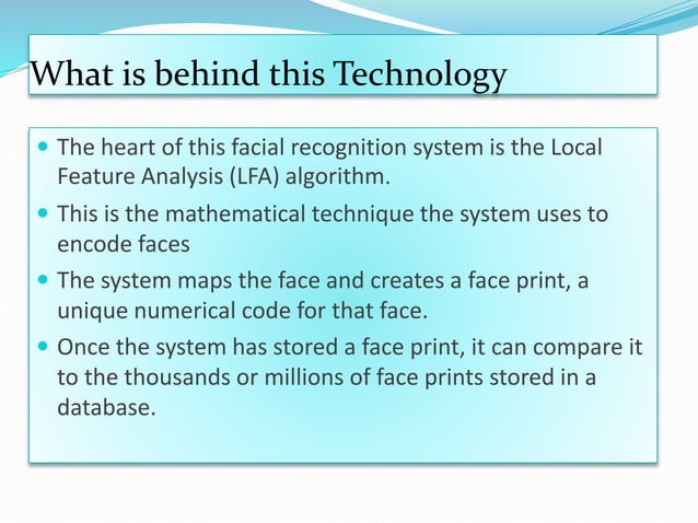 Face Recognition Technology | PPTX | Technology & Computing