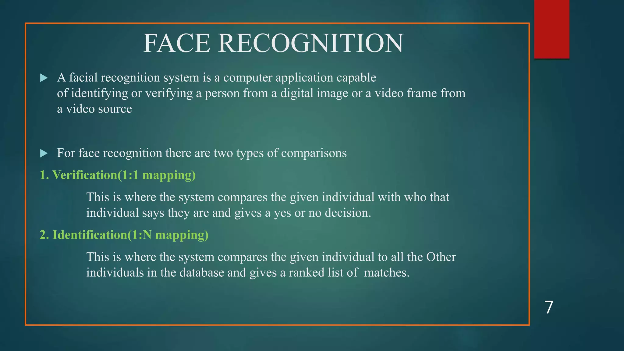 Face recognition technology | PPTX