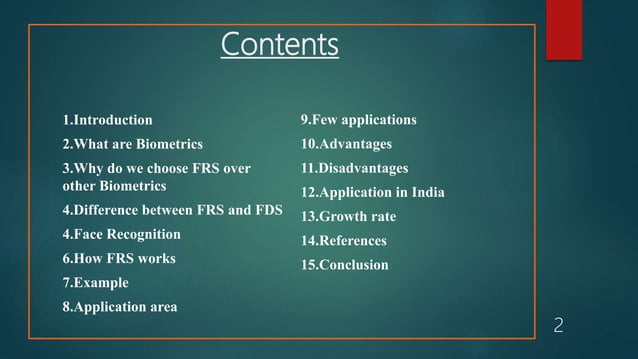 Face recognition technology | PPTX