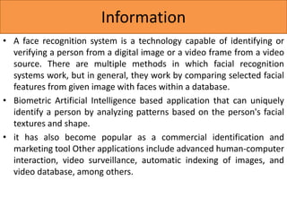 Face Recognition Dissertation | PPTX | Cameras and Camcorders ...