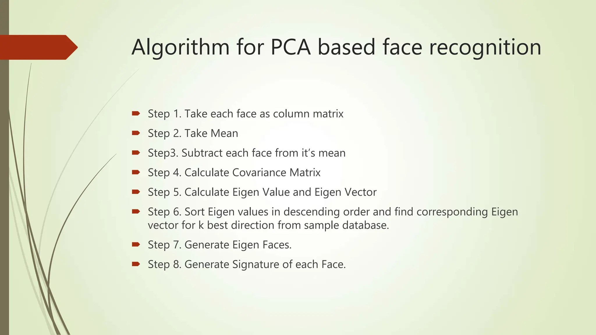 Face recognition using principle component analysis.pptx