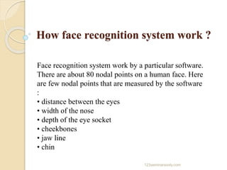 seminar presentation on Face ricognition technology | PPTX