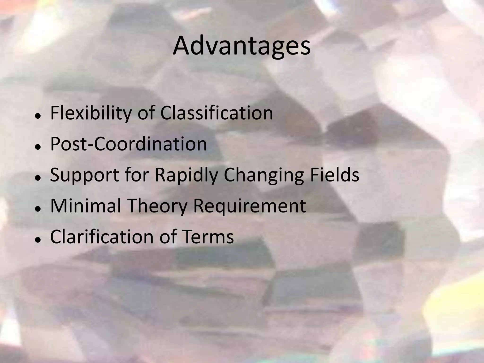 Faceted Classification System In Libraries Pptx