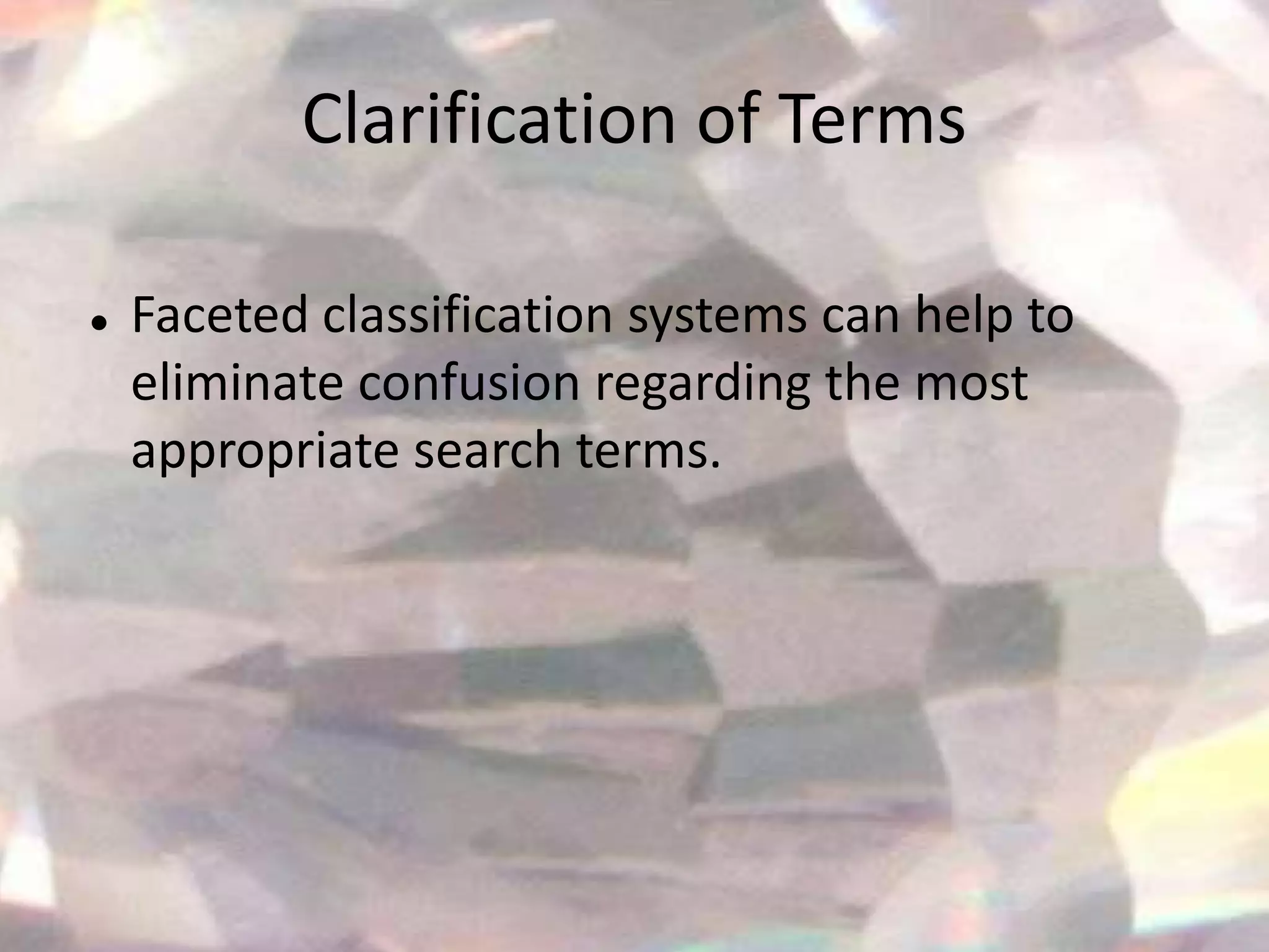 Faceted Classification System In Libraries Pptx