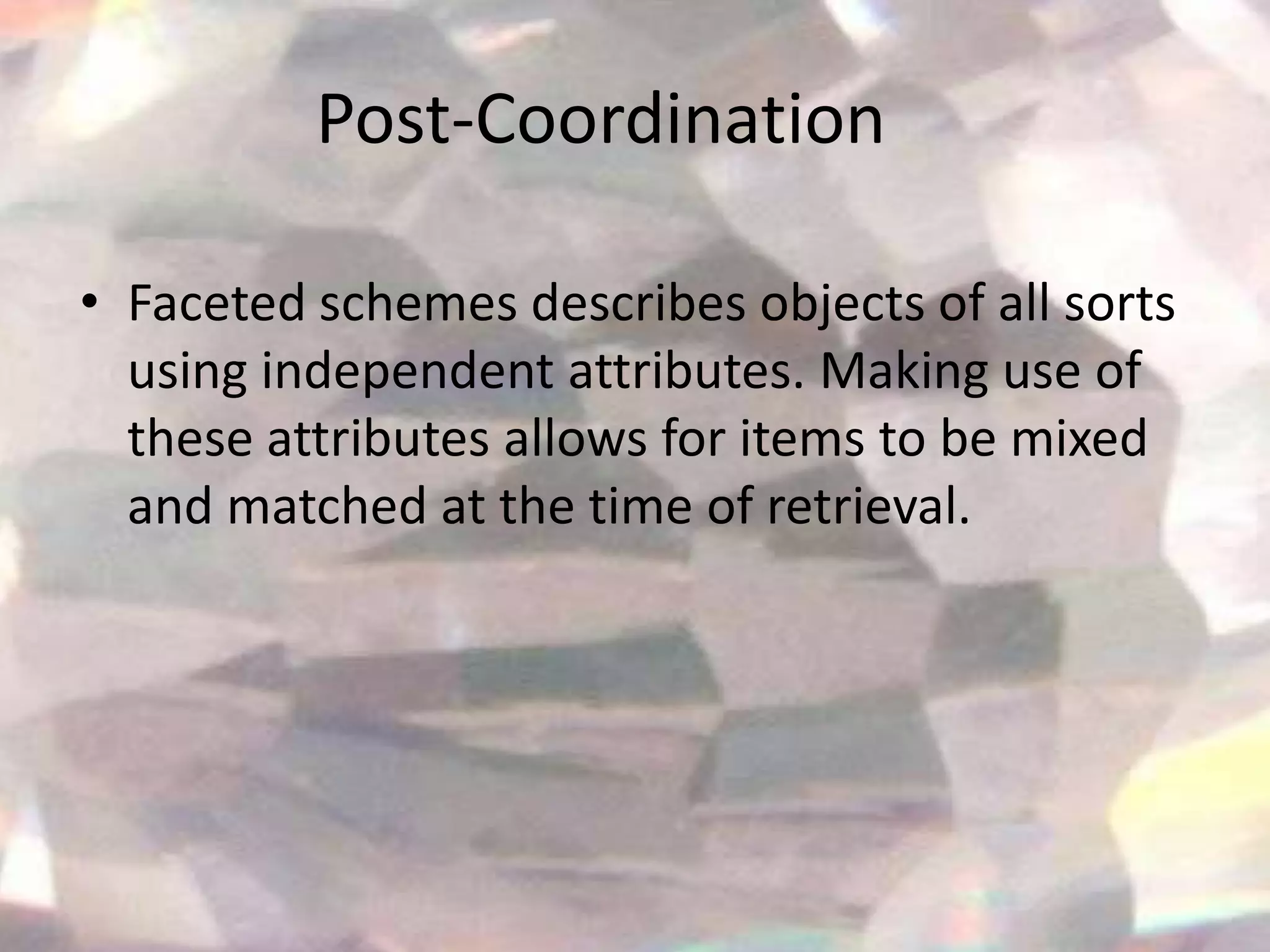 Faceted Classification System In Libraries Pptx