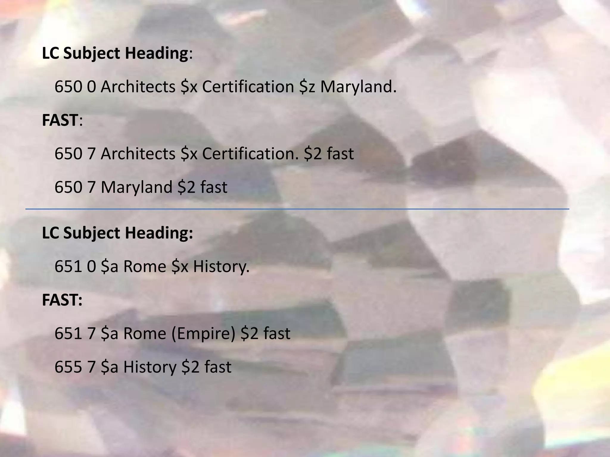 Faceted Classification System In Libraries Pptx