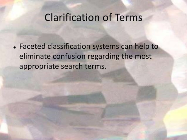 Faceted Classification System in Libraries | PPTX | Technology & Computing