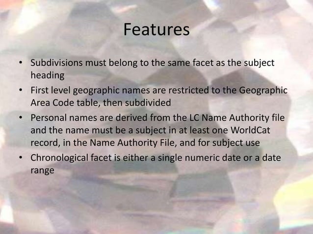 Faceted Classification System in Libraries | PPTX | Technology & Computing