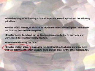 Faceted Classification System in Libraries | PPTX