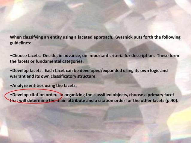 Faceted Classification System In Libraries Pptx Technology And Computing