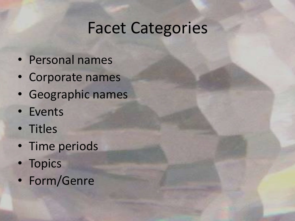 Faceted Classification System In Libraries