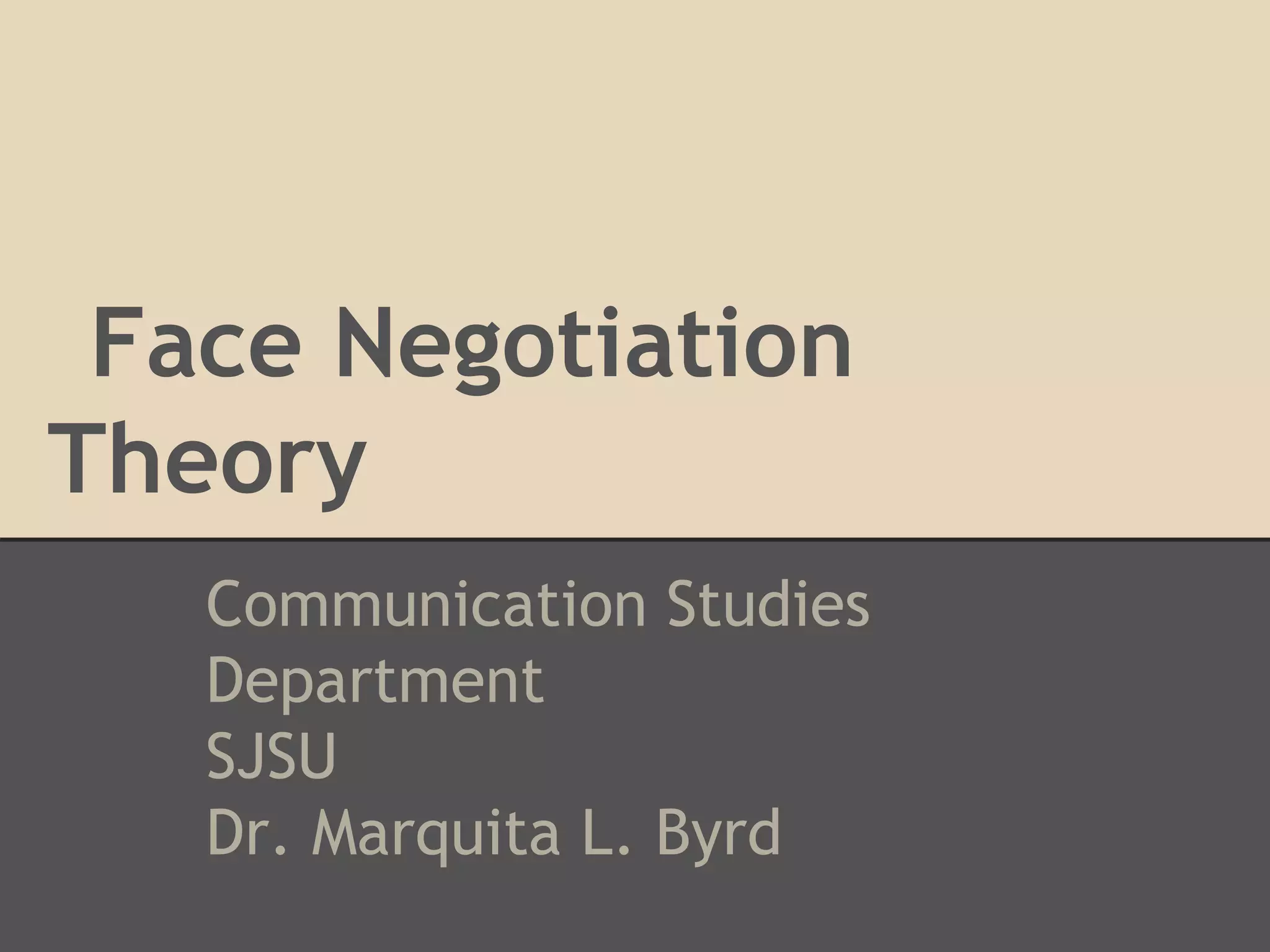 Face Negotiation Theory | PPTX