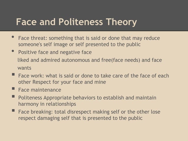 Face Negotiation Theory | PPTX