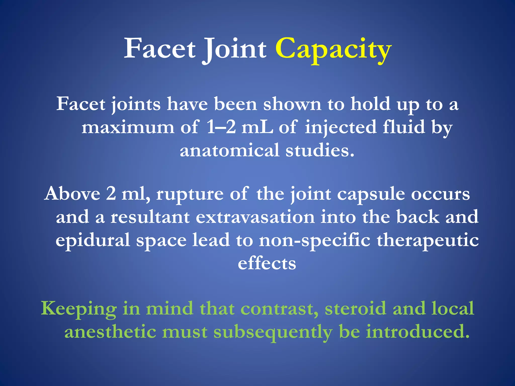 Facet joint injection | PPTX