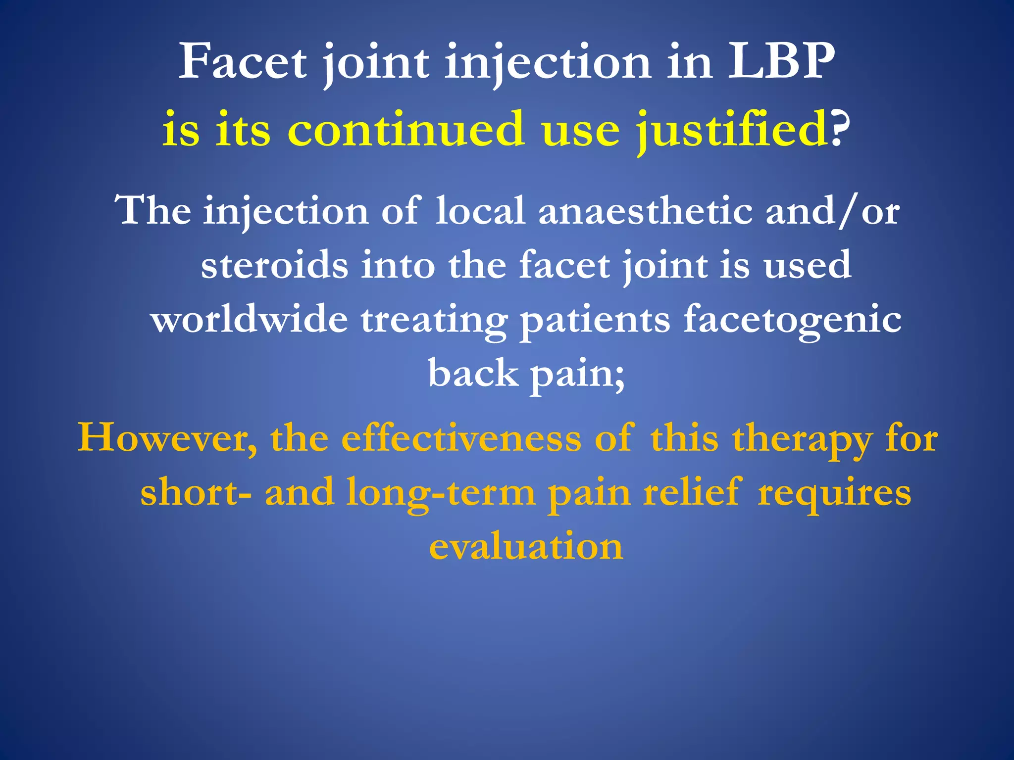 Facet joint injection | PPTX