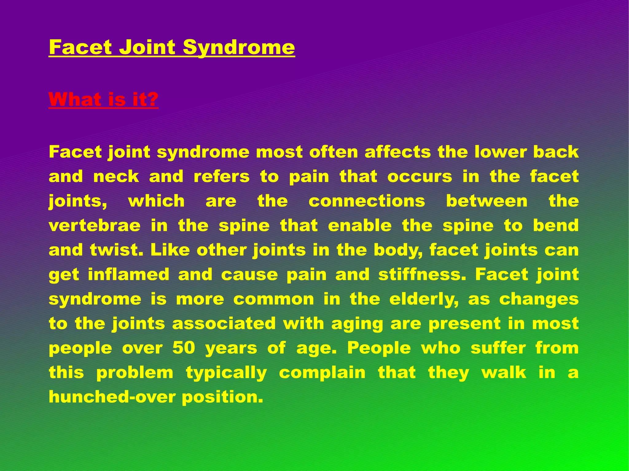 Facet Joint Syndrome | ODP
