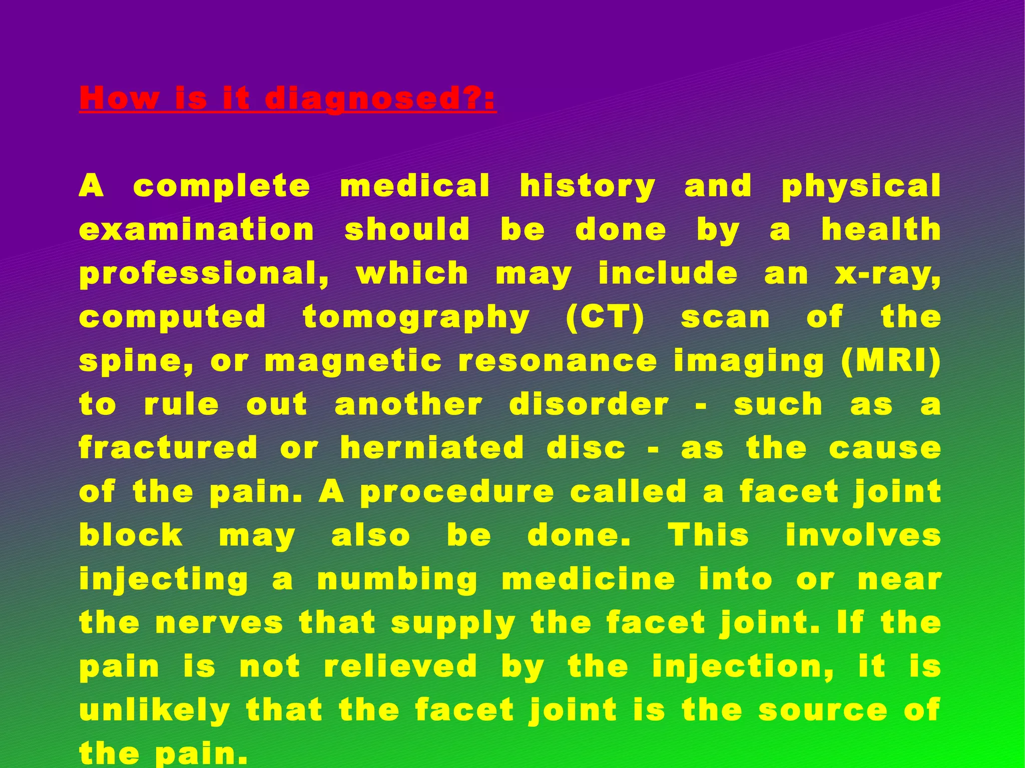 Facet Joint Syndrome | ODP