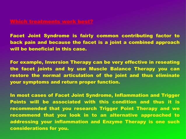 Facet Joint Syndrome | ODP | Physical Therapy | Wellness
