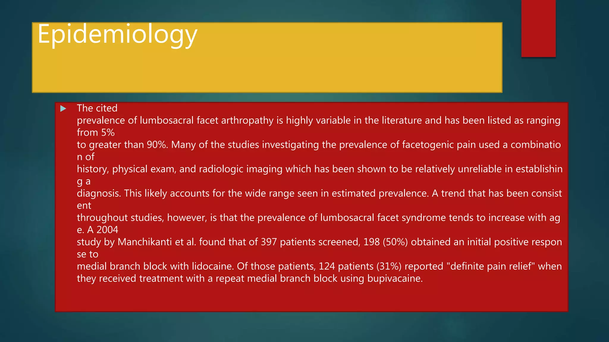 Facet joint syndrome | PPTX
