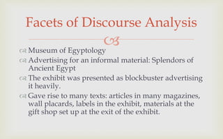 Facets of discourse analysis | PPTX