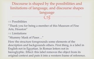 Facets of discourse analysis | PPTX