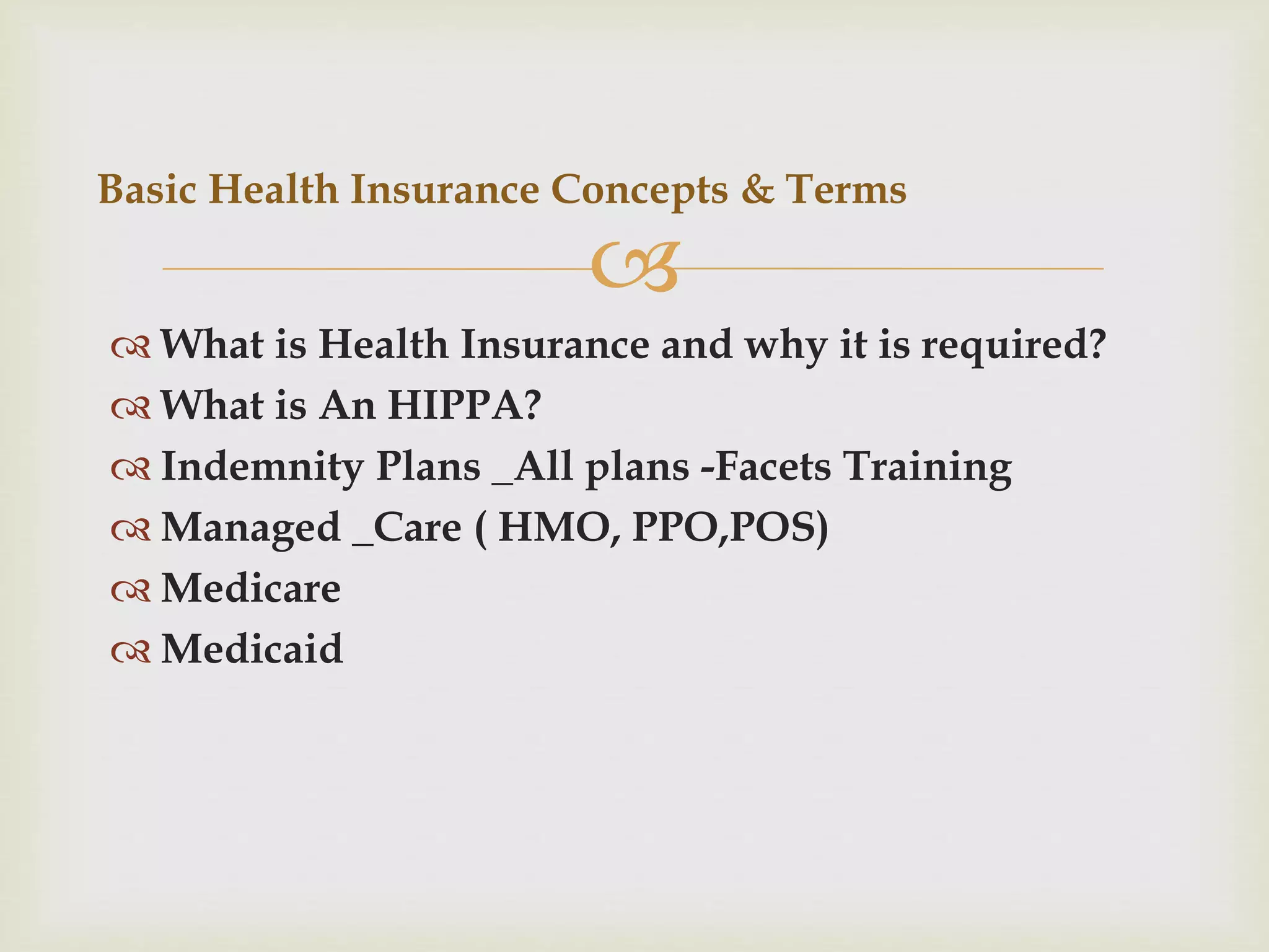 Facets training | PPTX