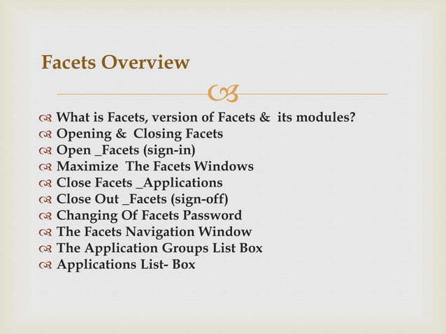 Facets training | PPTX