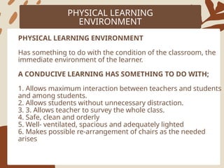 facilitating learner-centered classroom report | PPT