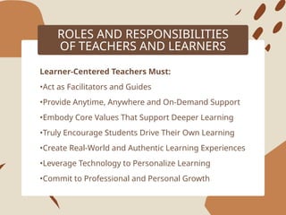 facilitating learner-centered classroom report | PPT