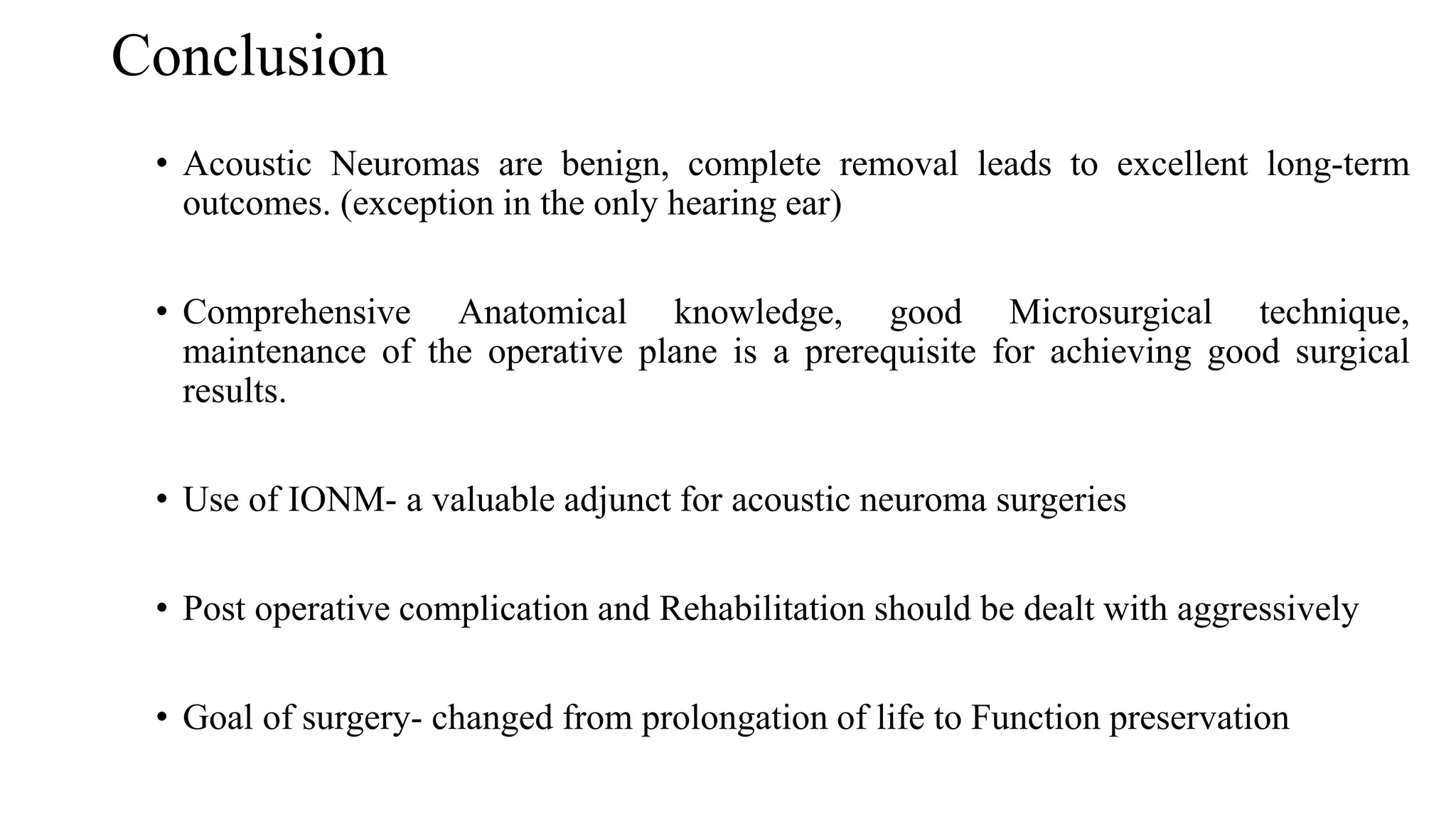 Facial and Hearing Preservation in Acoustic Neuroma Surgery | PPT