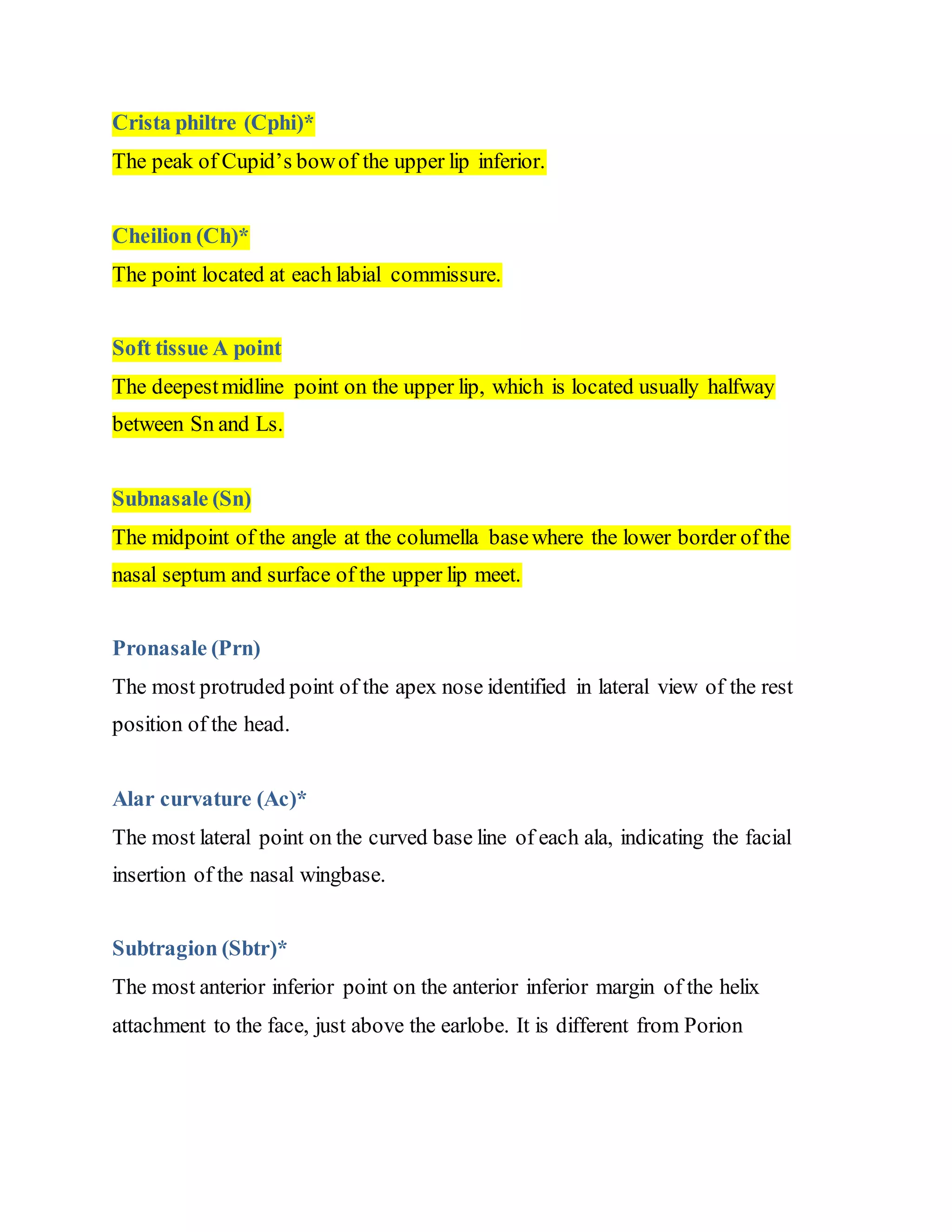 Facial anthropometry / for orthodontists by Almuzian | DOCX