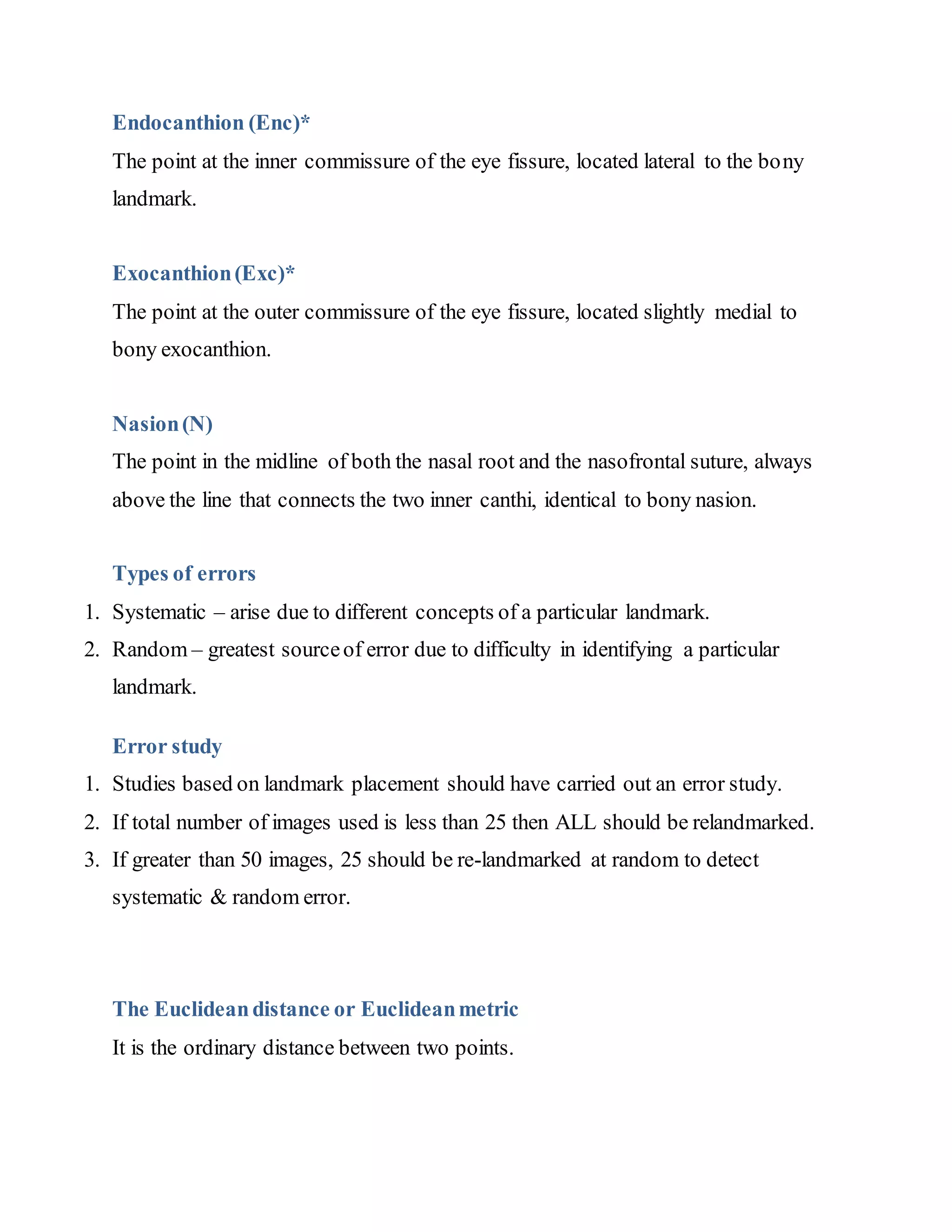 Facial anthropometry / for orthodontists by Almuzian | DOCX