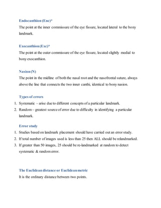 Facial anthropometry / for orthodontists by Almuzian | DOCX