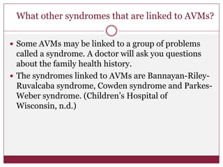 Facial arteriovenous malformations | PPTX