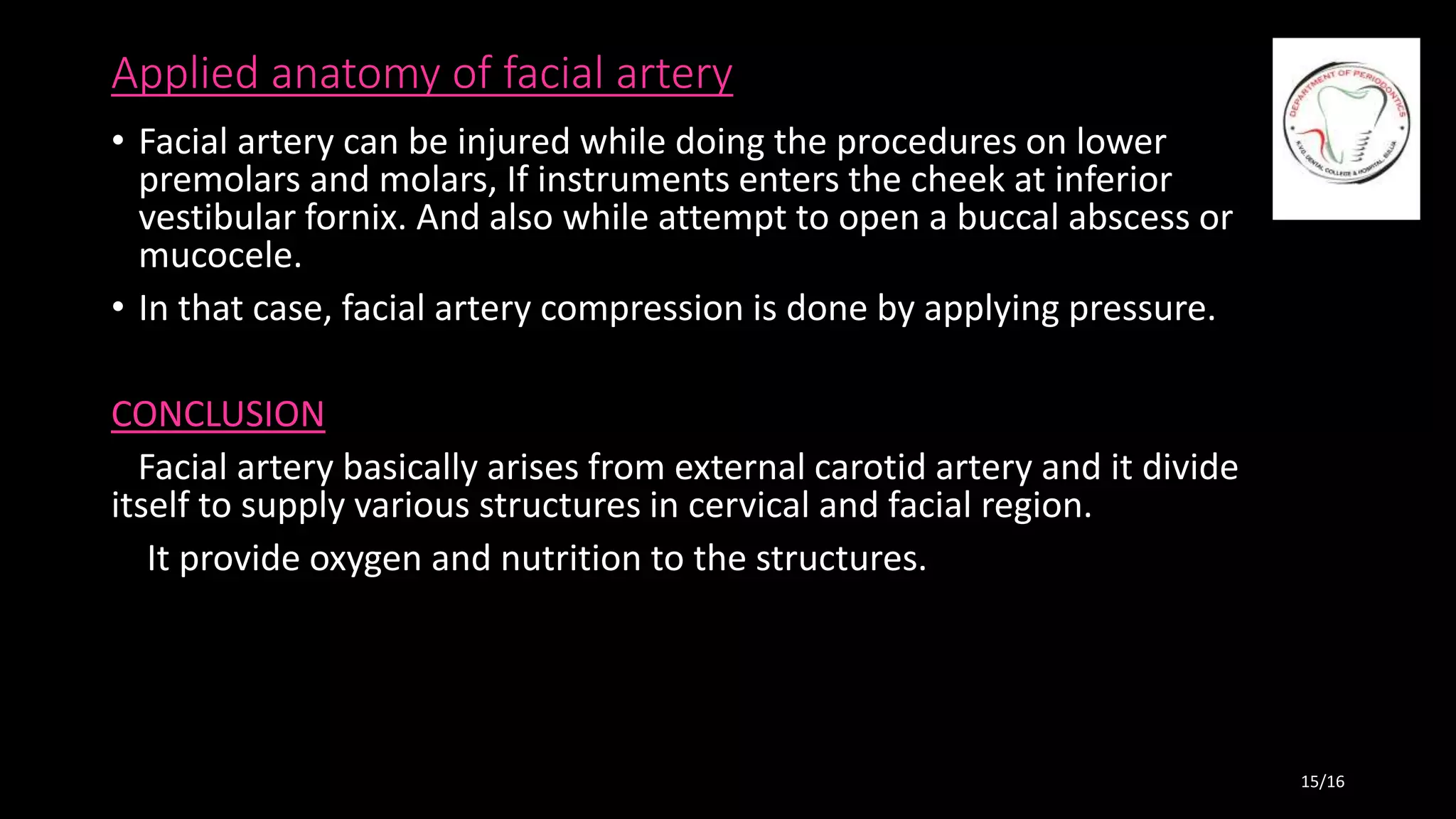 Facial artery seminar | PPTX