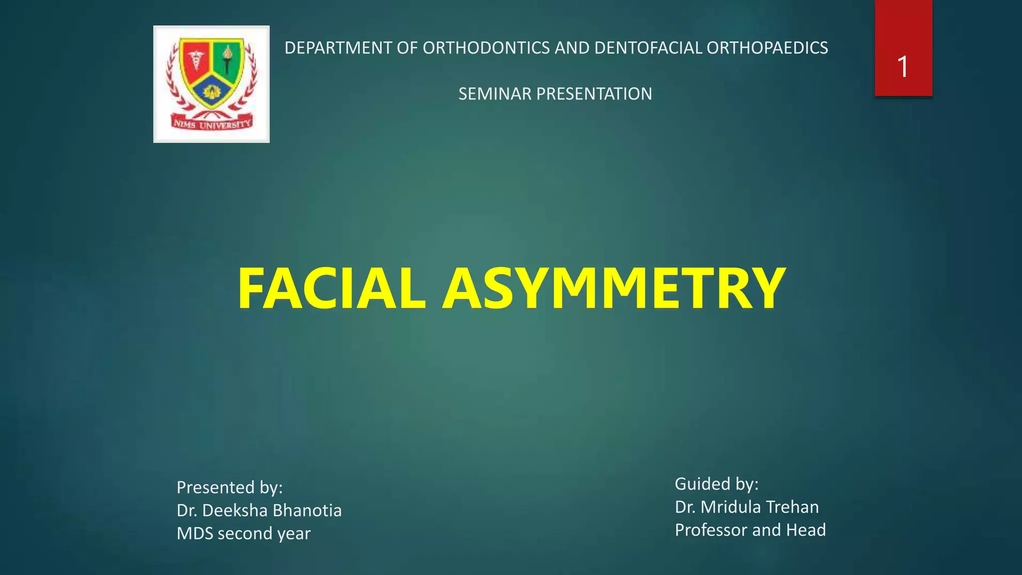 Facial Asymmetry | PPTX