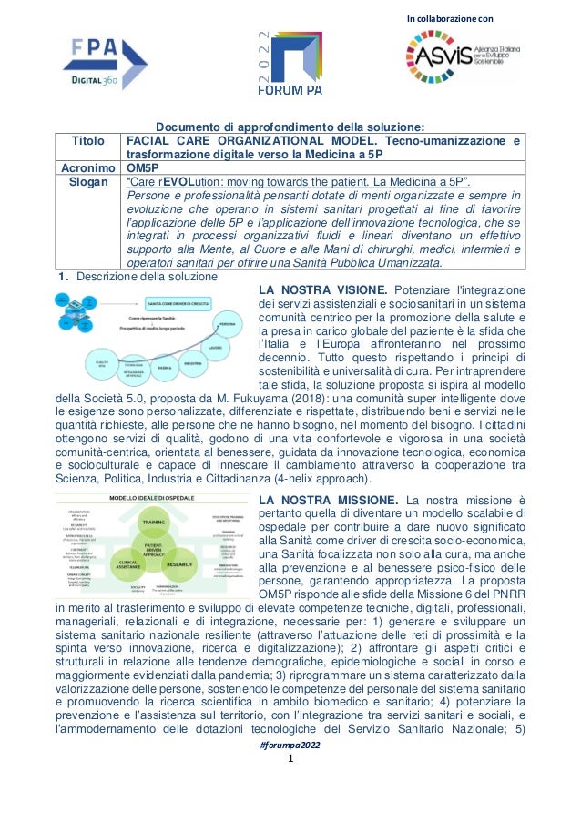 FACIAL CARE ORGANIZATIONAL MODEL. Tecno-umanizzazione e trasformazione digitale verso la ...