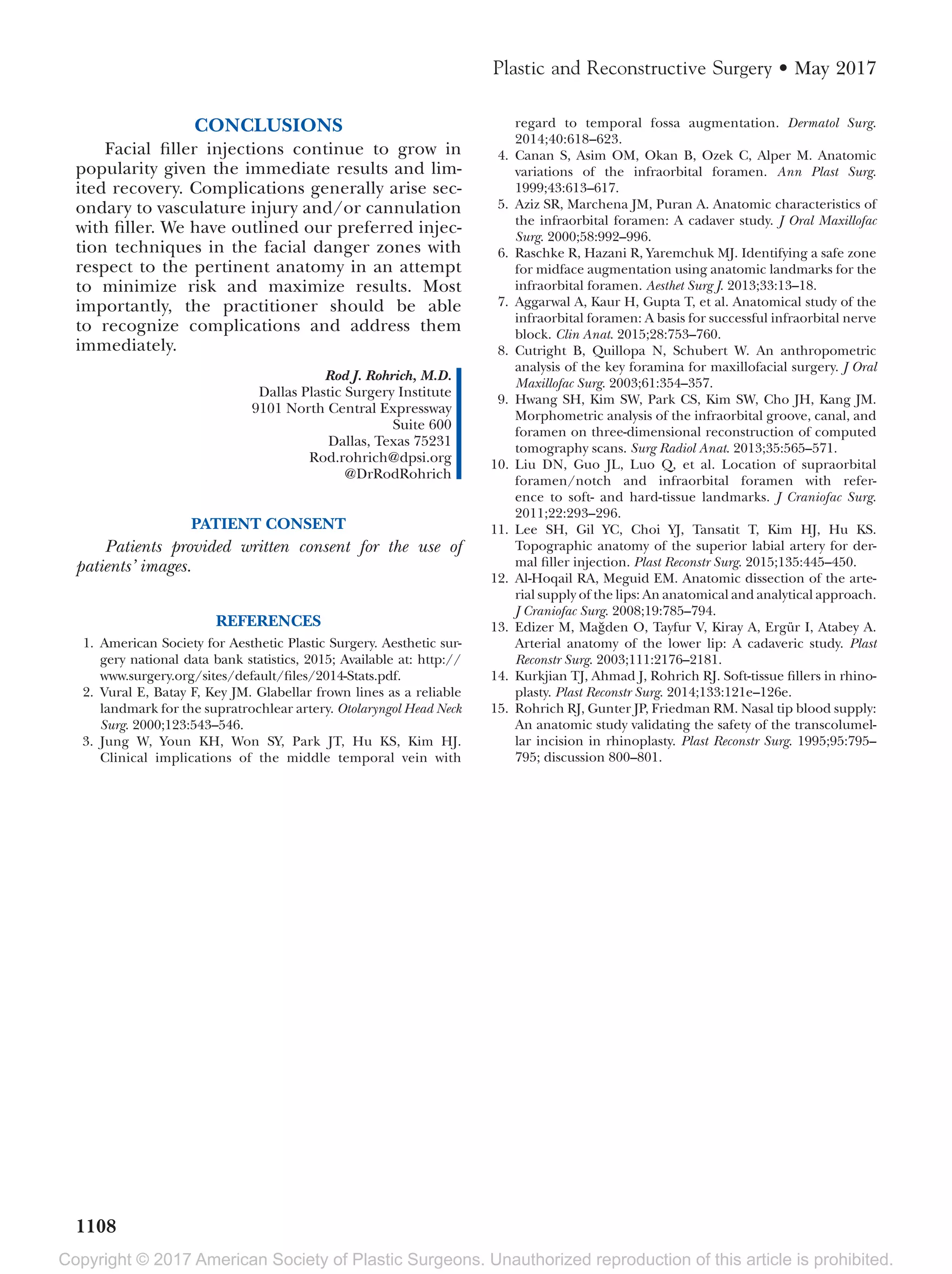Facial danger zones techniques to maximize safety during soft tissue ...