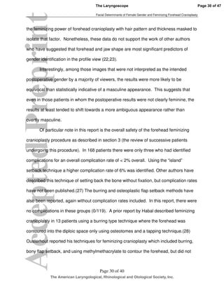 Facial determinants of female gender and feminizing forehead ...