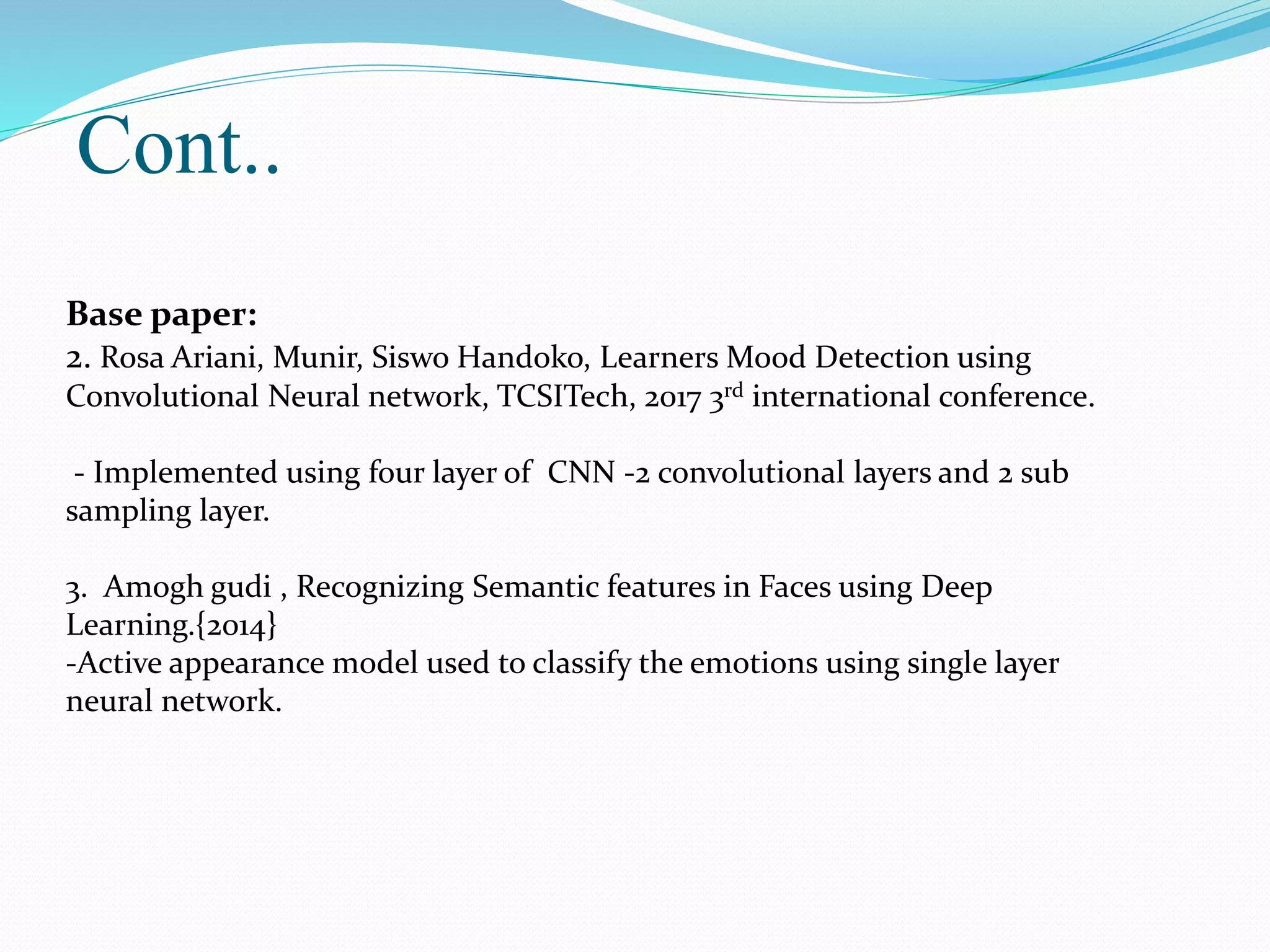 Facial Expression Recognition System using Deep Convolutional Neural Networks. | PPTX
