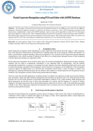 Facial expression recognition using pca and gabor with jaffe database 11748 | PDF