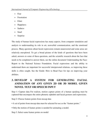 Facial expression using 3 d animation | PDF | Computer Animation ...