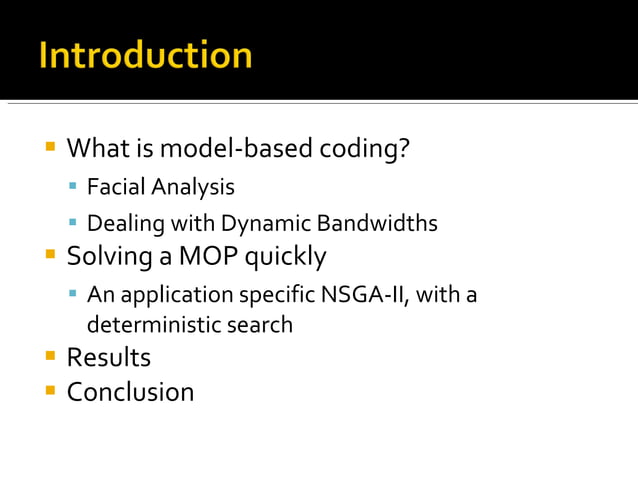 Facial Feature Analysis For Model Based Coding | PPT