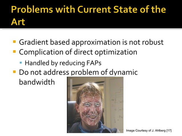 Facial Feature Analysis For Model Based Coding | PPT