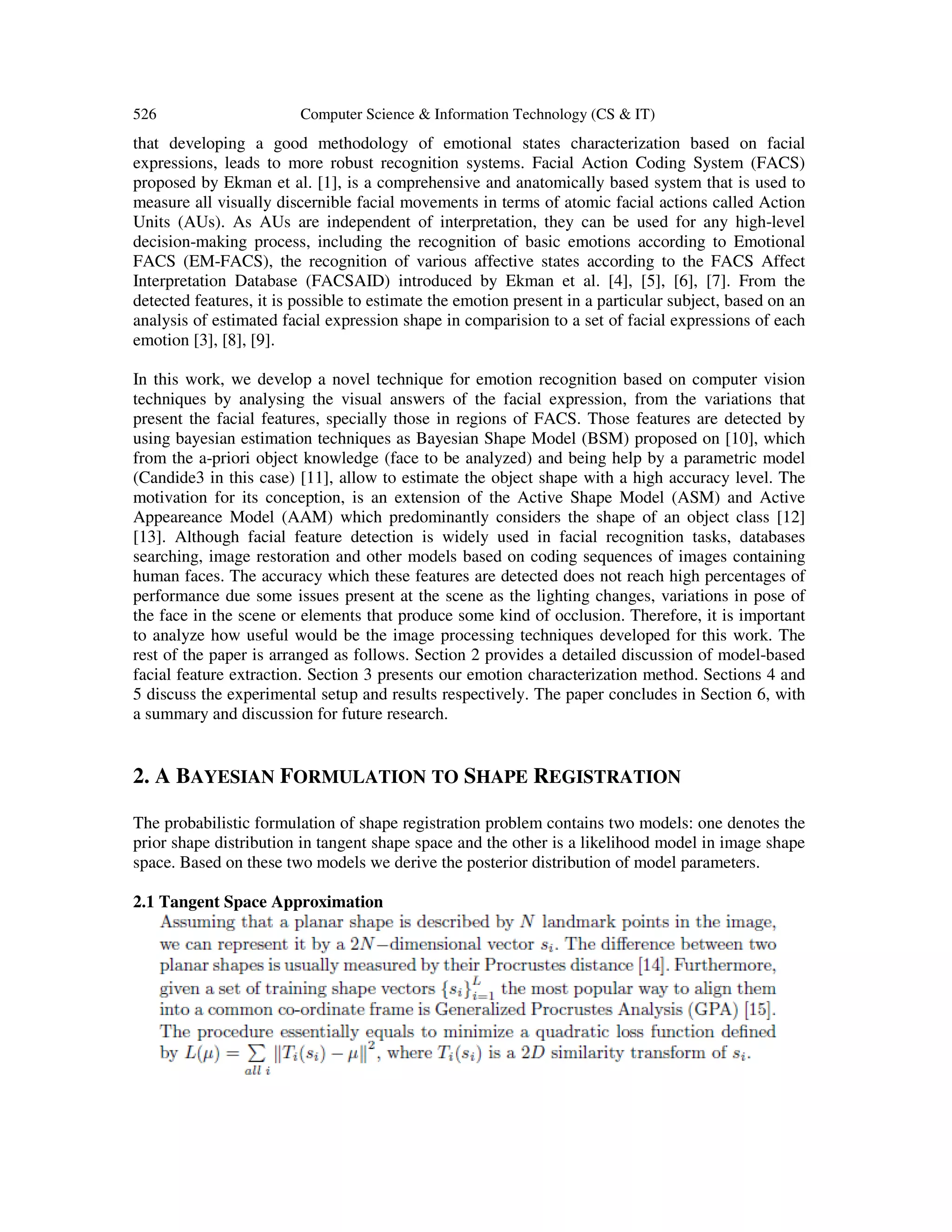 Facial landmarking localization for emotion recognition using bayesian shape models | PDF