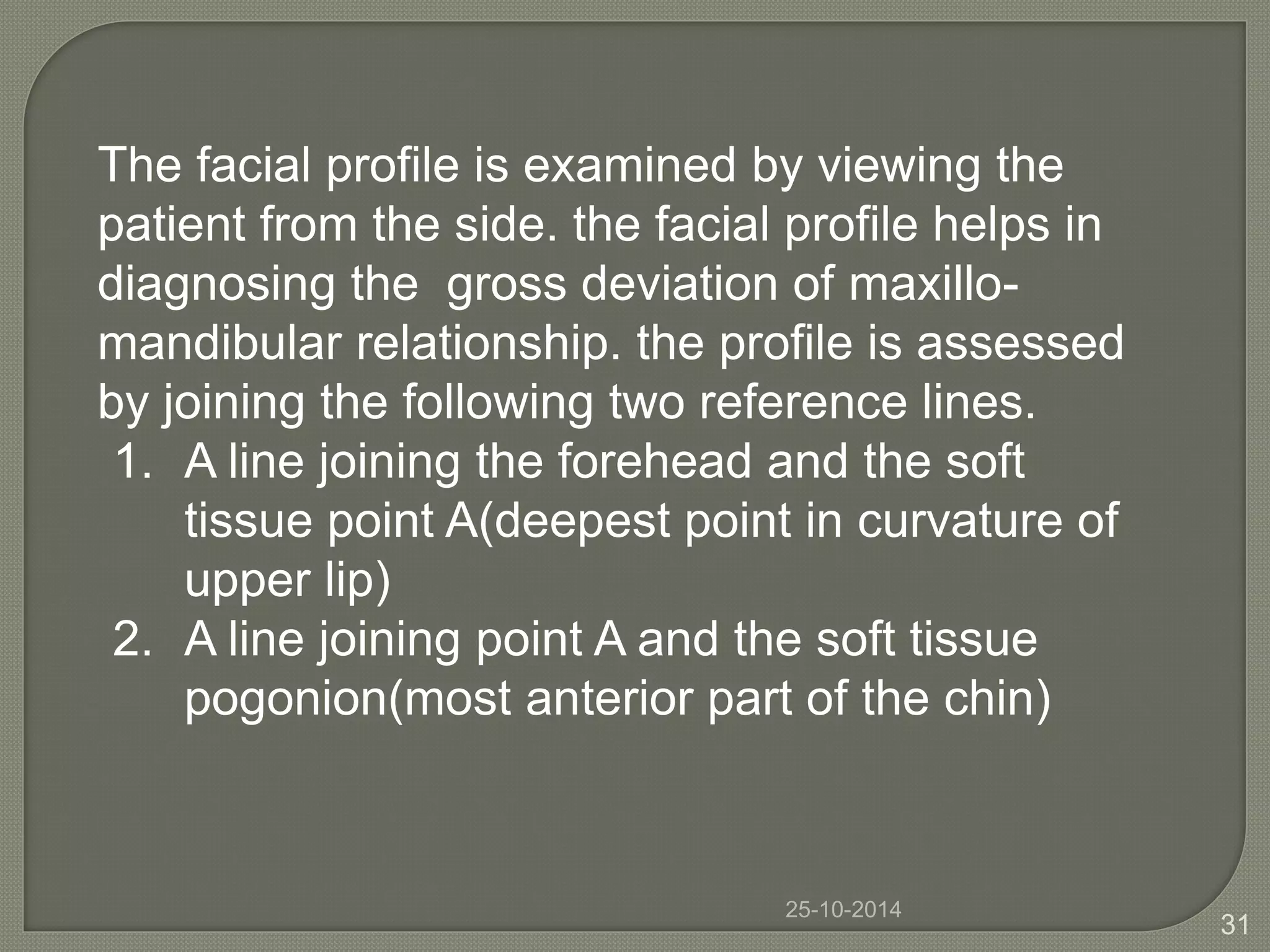 Facial landmarks & its role in prosthodontics | PPTX