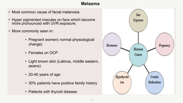 Facial Melanosis.pptx | Skin and Dermatology | Diseases and Conditions