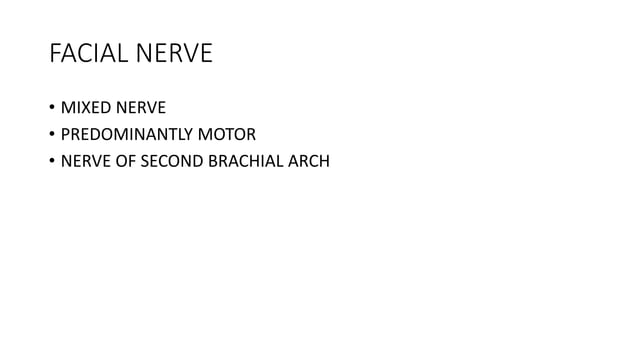 Facial nerve REVISION NOTES | PDF